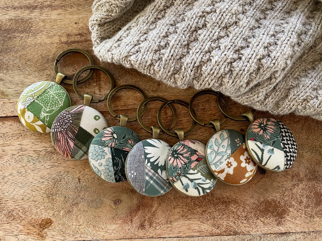 Little Quilt Keychain Key Fob Keyring Fabric Buttons-little Quilts ...