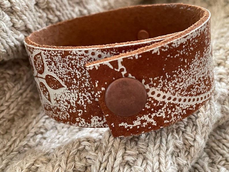 Leather Word Cuffweathered Leather-large 6.5 Inch - Etsy