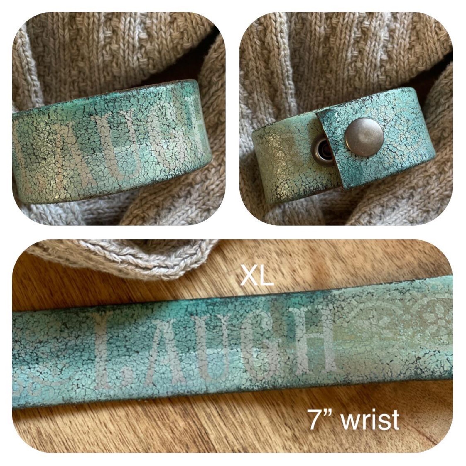 Leather Laugh Cuff-laugh Collection-graffiti Style Painting - Etsy