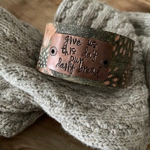 Leather Word Cuff-art Collection-weathered Leather 7.5 Inch Wrist-xl ...