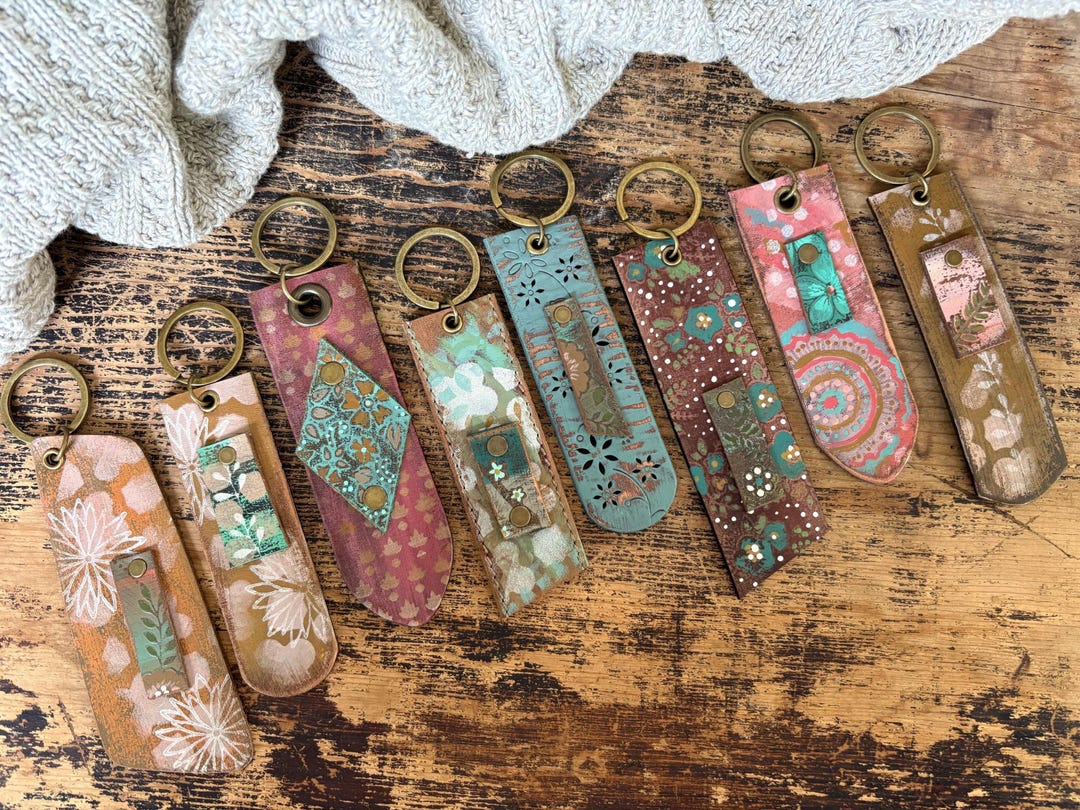 Customizable Leather Keychain-zipper Pull-artisan Collection-hand ...