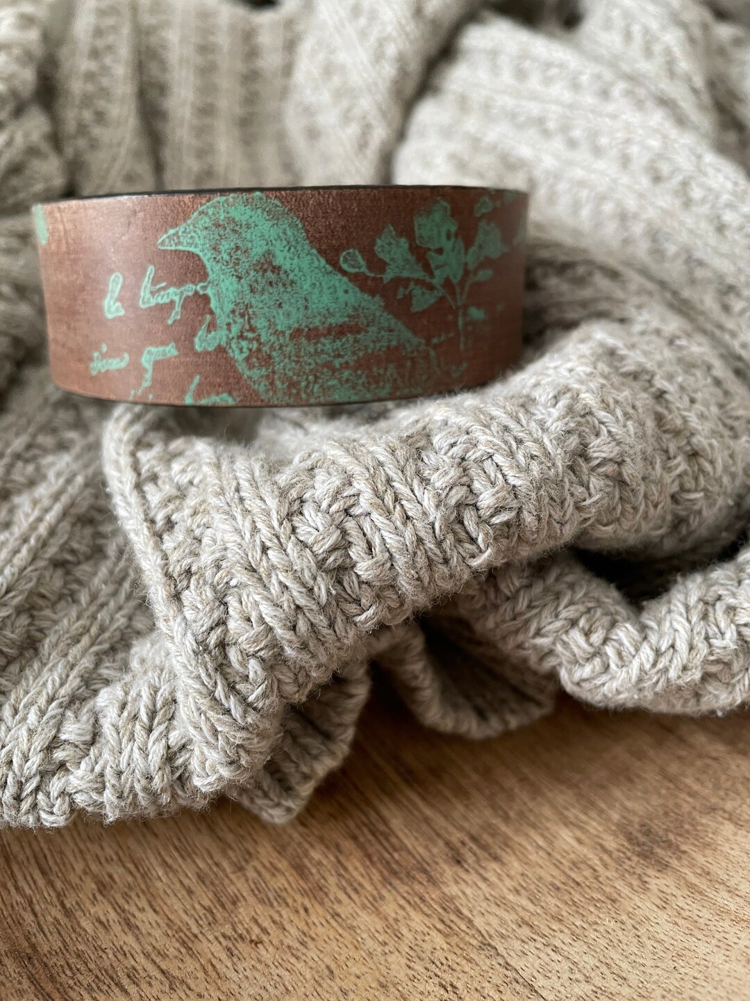 Distressed Leather Cuff-create Your Own Rustic-word Cuff-bird - Etsy