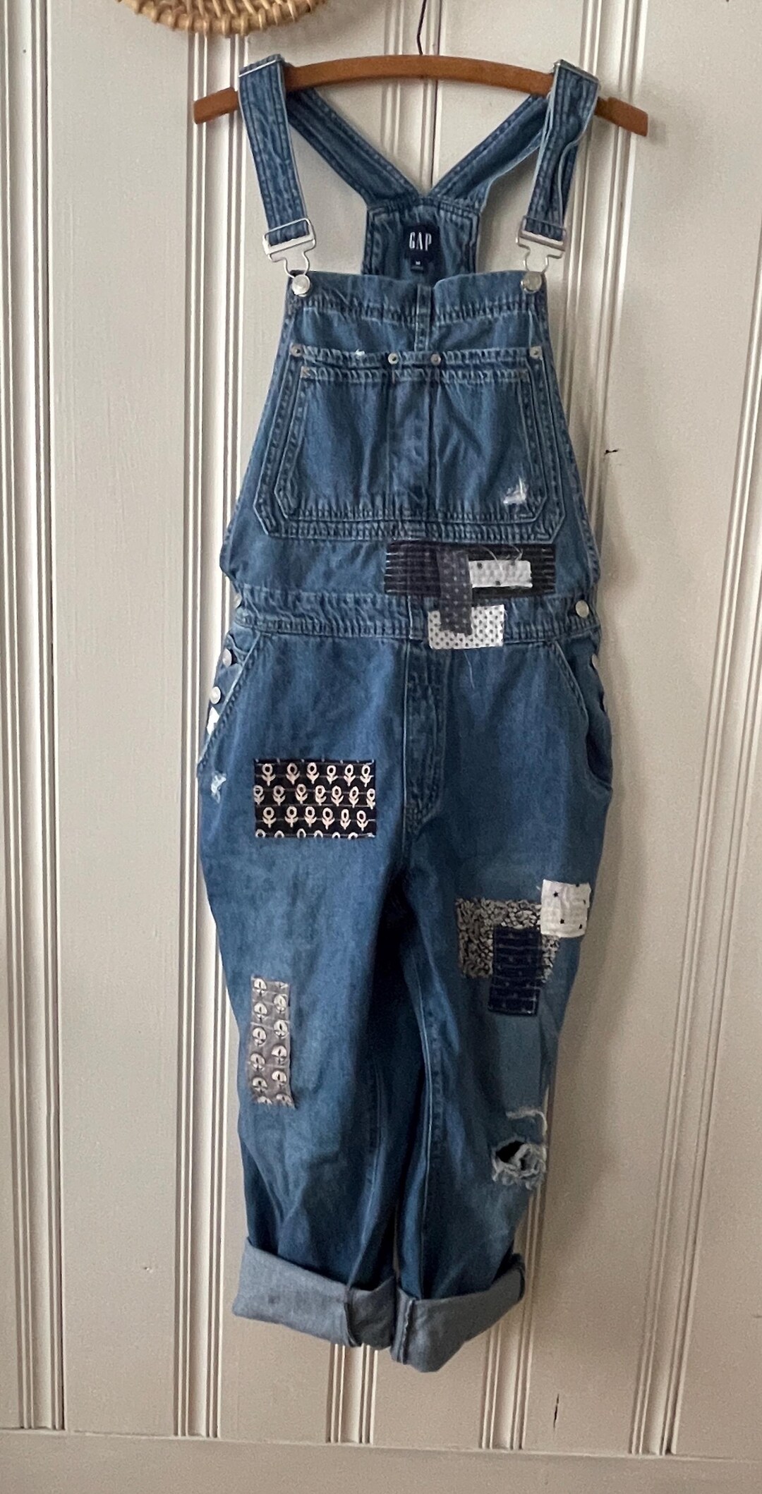 Patched Gap Overalls-remade Clothing-upcycled Fashion-medium-sashiko ...