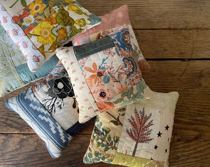 Quilted Pin Cushion-scrap Lover-ground English Walnut Shells-one of A ...