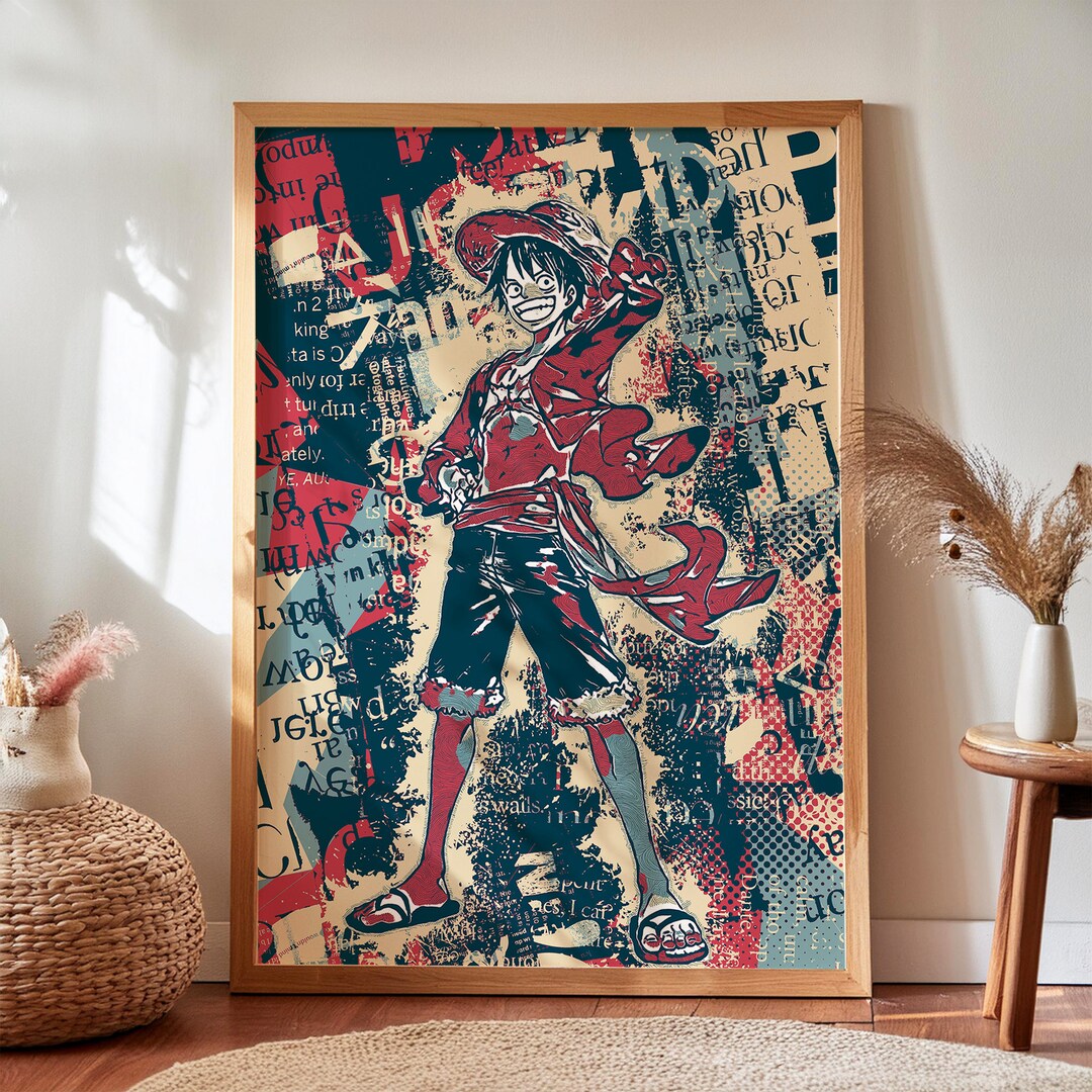 Luffy One Piece Poster | Monkey D. Luffy Digital Print | Manga Pop ...