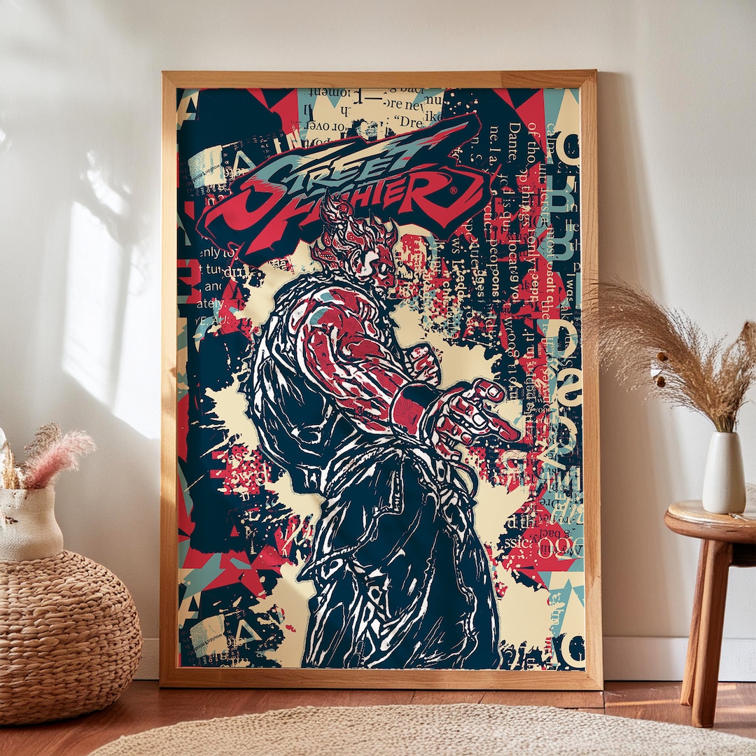 Akuma Street Fighter Poster | Gouki Wall Art | Manga Pop Chronicles ...