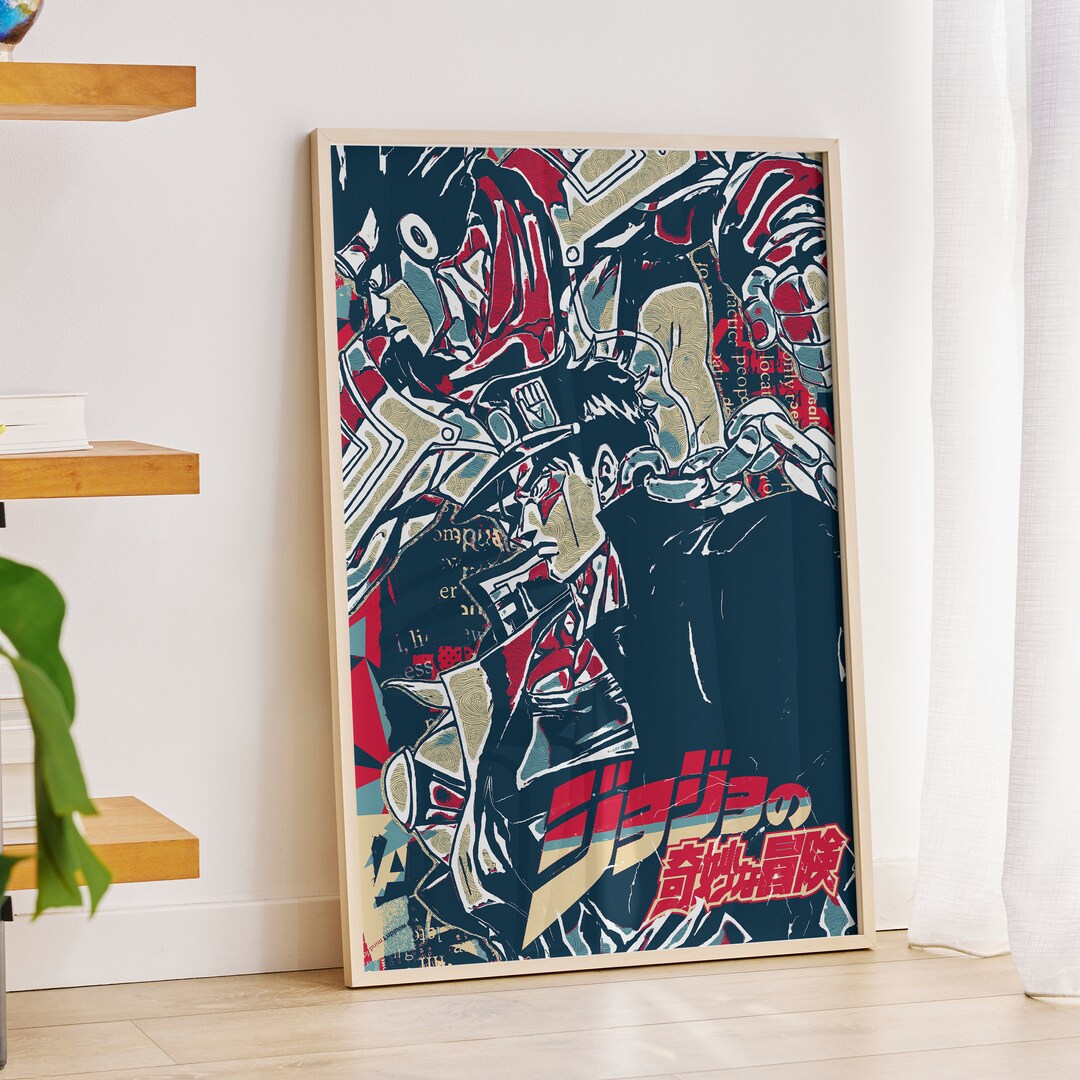 Jotaro Kujo Poster With Star Platinum | Jojo Fan Art | Manga Pop ...
