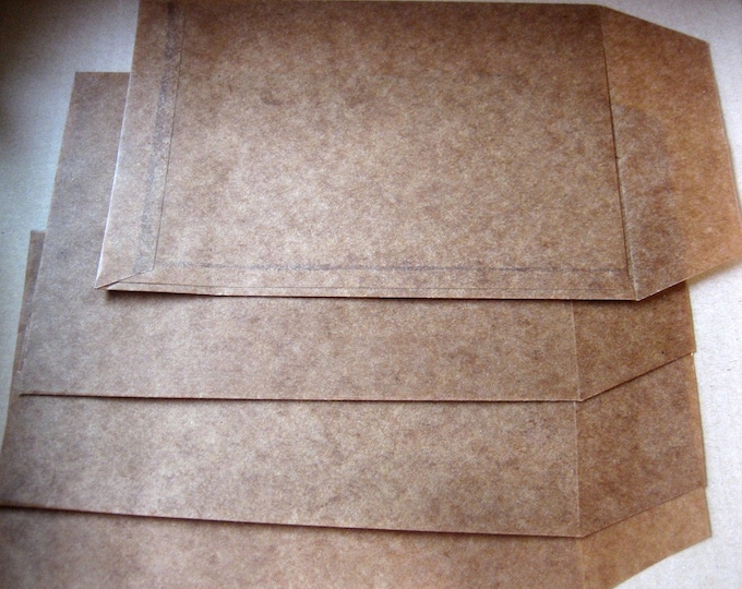 Brown Waxed Paper Envelopes, Greeting Card Size Set of 10 - Etsy