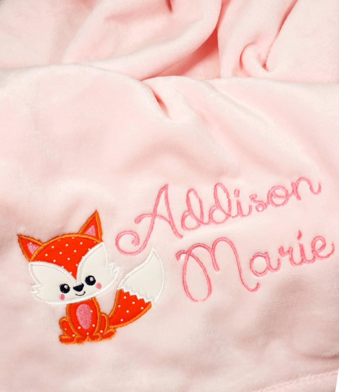 Fox Baby Girl Blanket - Personalized Baby Blanket - Fox Baby Gift - Fox ...