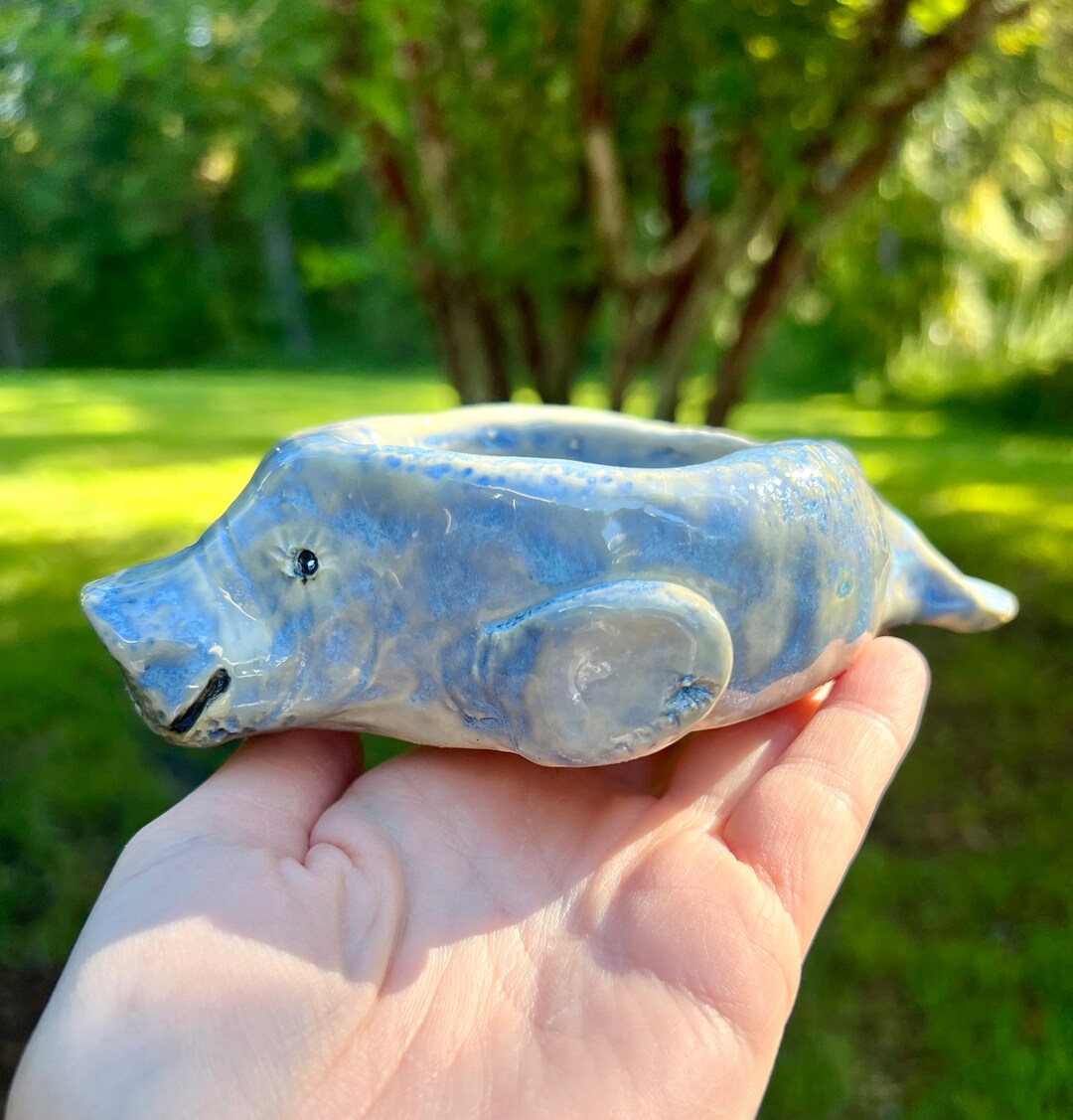 Happy Ceramic Manatee Trinket Dish - Sea Cow Pottery - Etsy