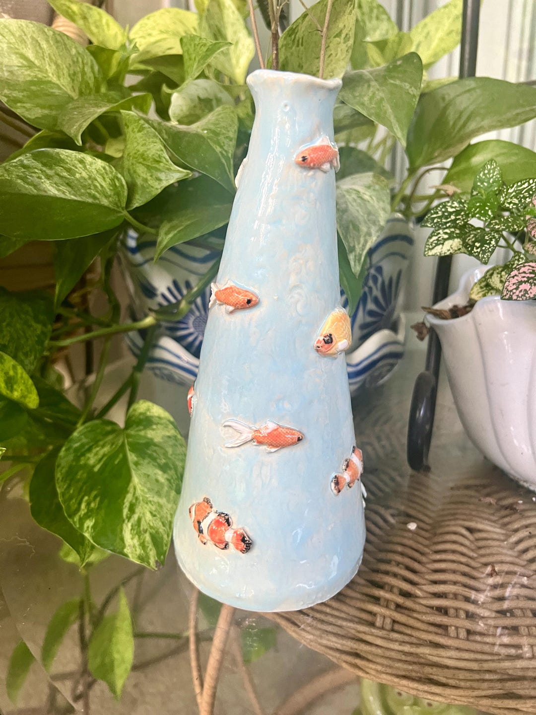 Handmade Ceramic Tropical Fish Vase, Clownfish Pottery - Etsy