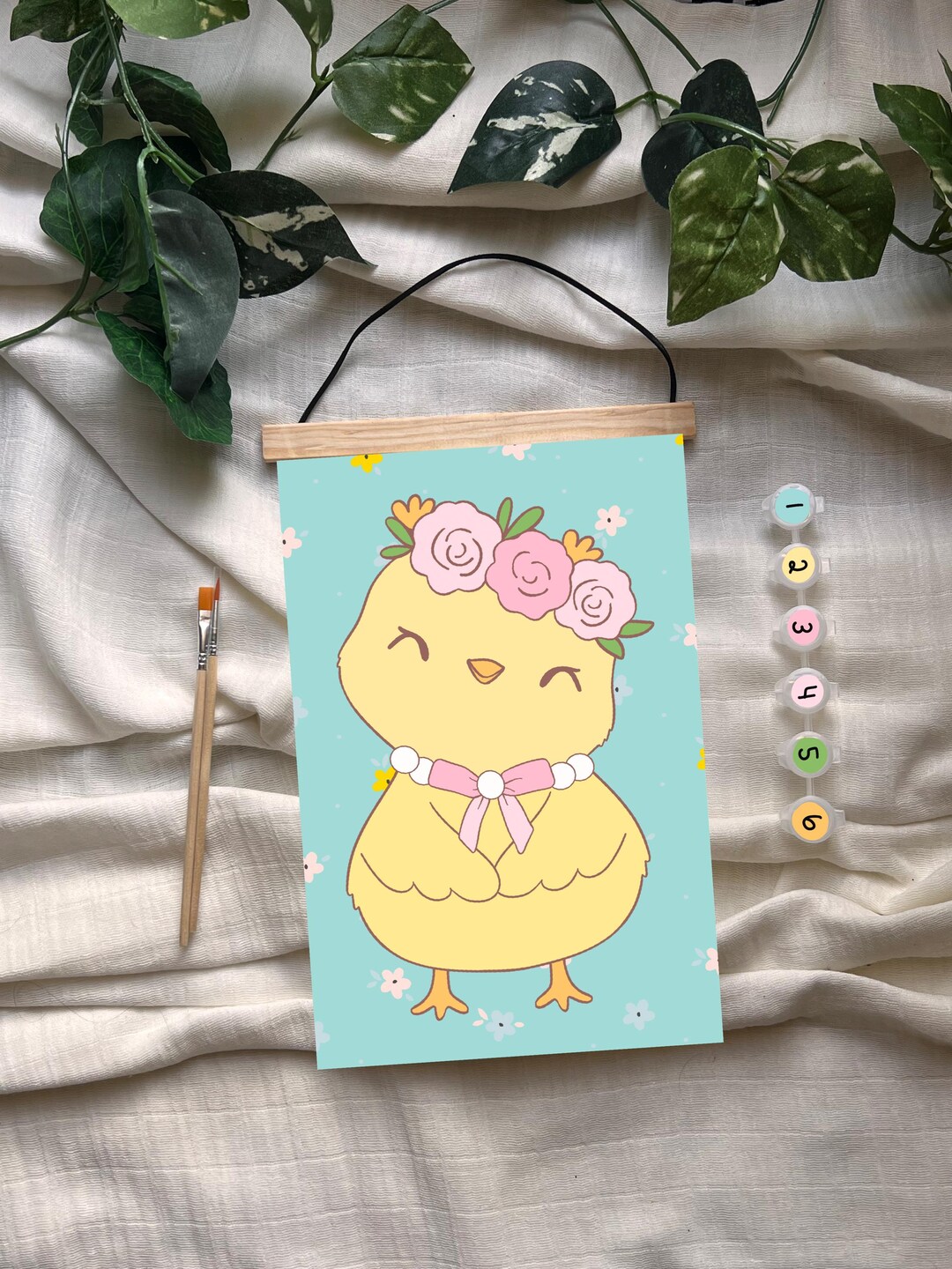 Cutesy Easter Chick Paint by Number Kit DIY - Modern Decorative Wall ...