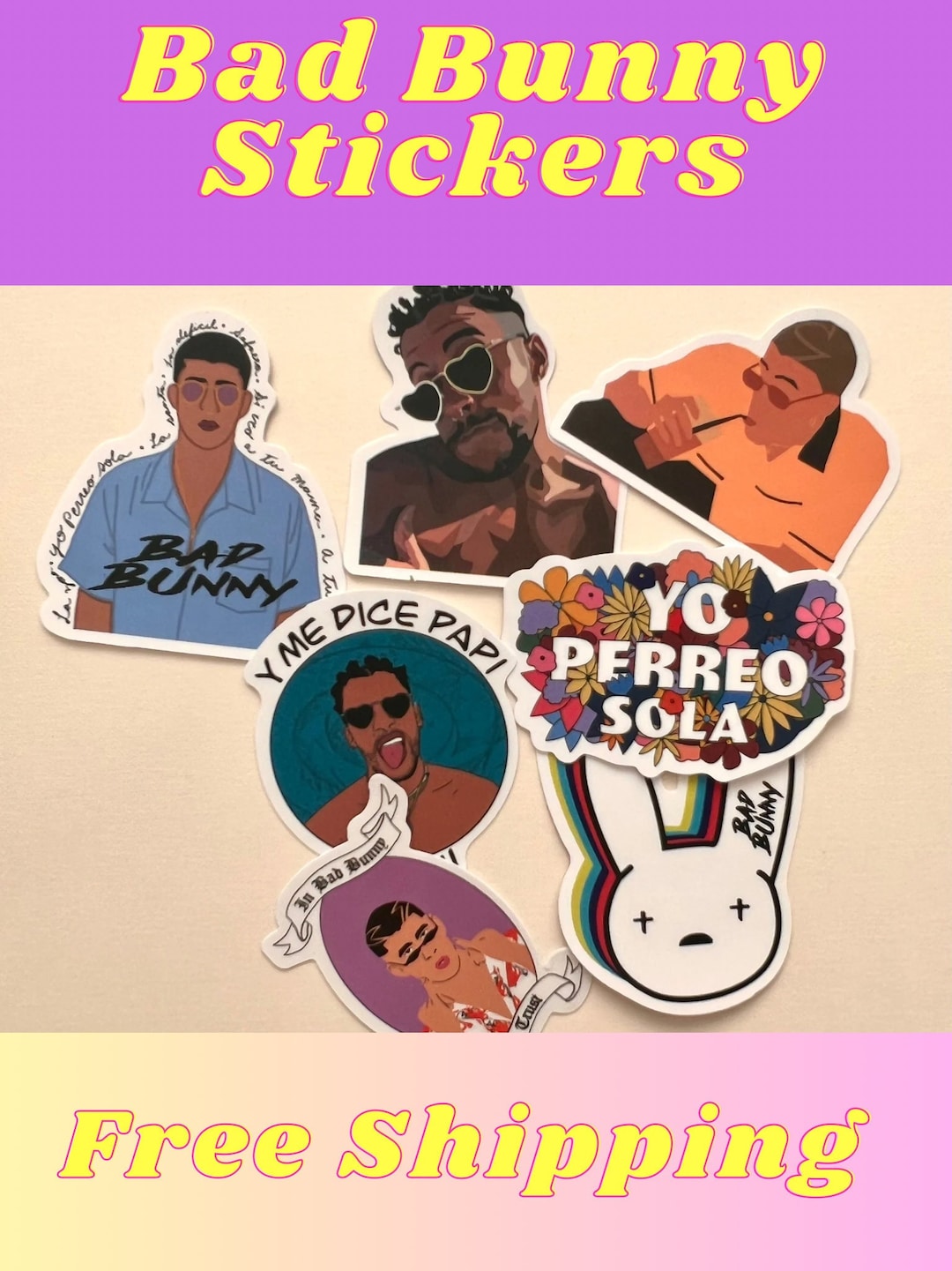 Bad Bunny Sticker Pack: Fan Art Decals - Etsy