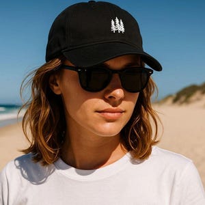 Pine Trees Organic Cotton Cap: Outdoor Adventure Baseball Cap - Etsy