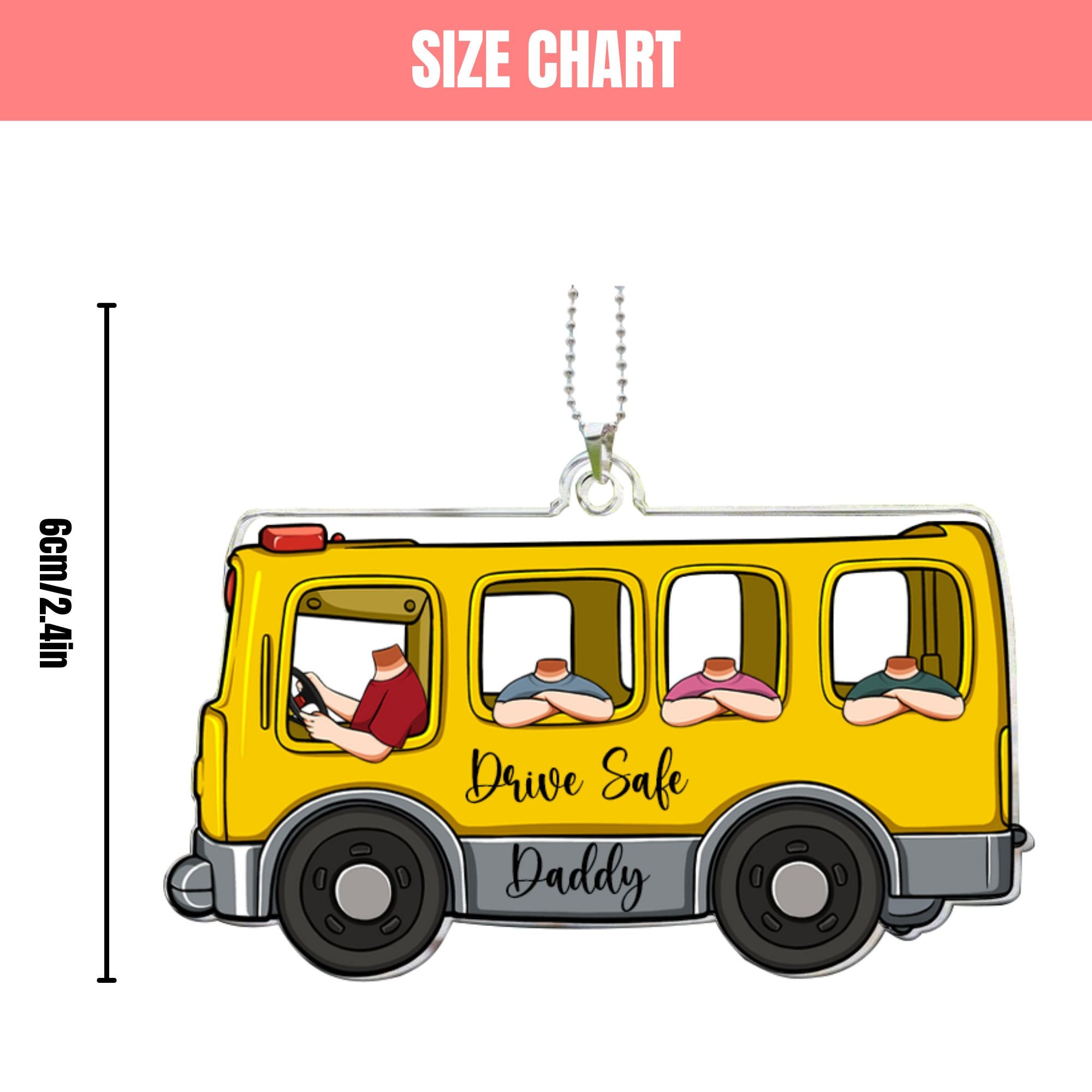 Personalized Acrylic Drive Safe Dad Car Hanging, Custom Name Kid Photo ...