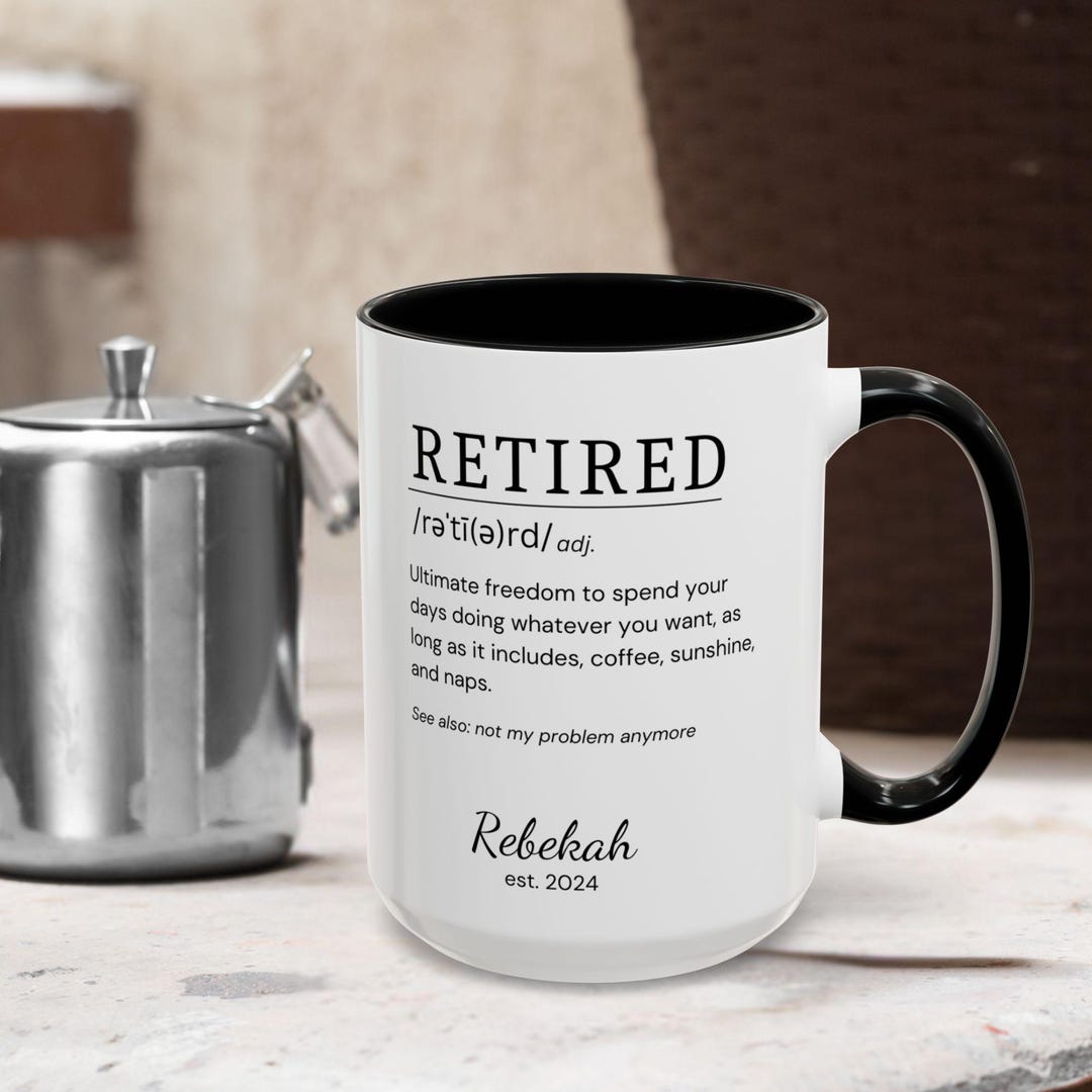 Custom Retirement Mug, Retirement Office Gift, Holiday Retirement Gift ...