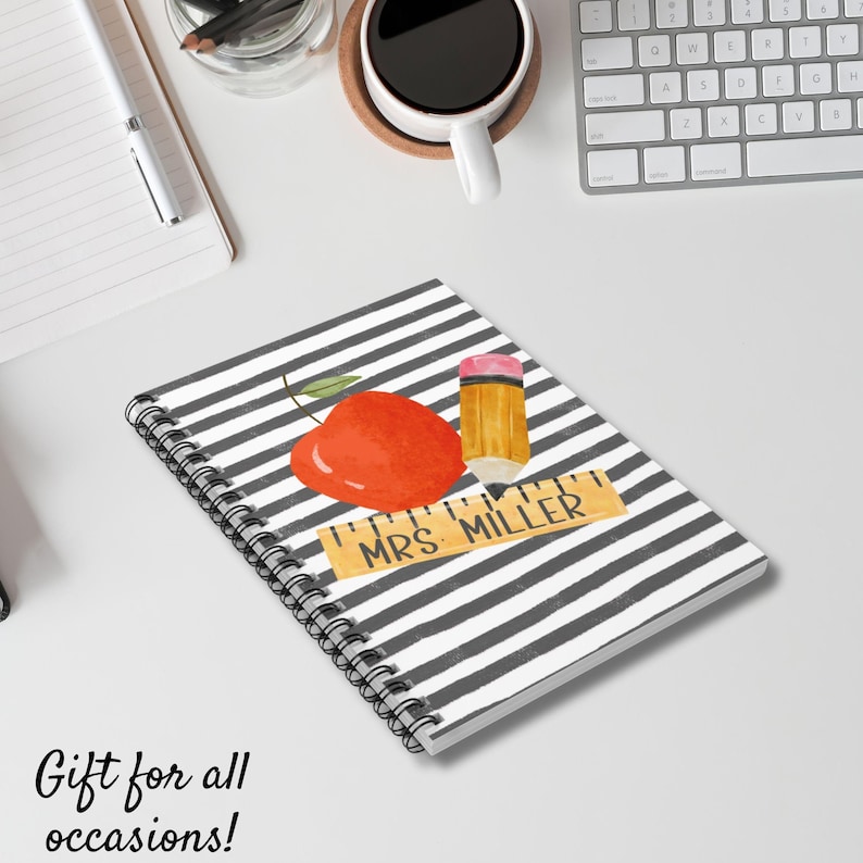 Personalized Teacher Spiral Notebook, Custom Name Journal, School ...