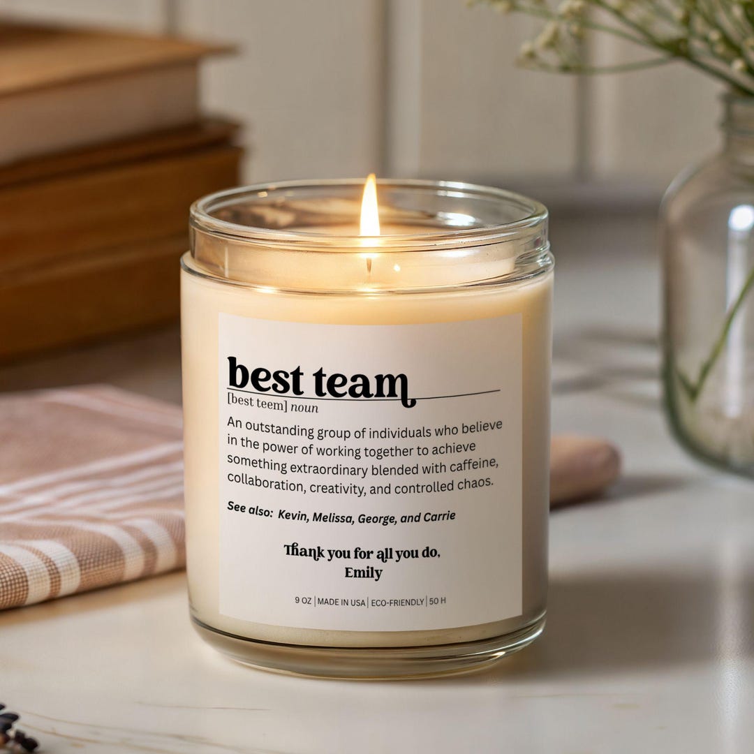 Custom Best Team Candle, Staff Candle Gifts, Team Appreciation Candle ...