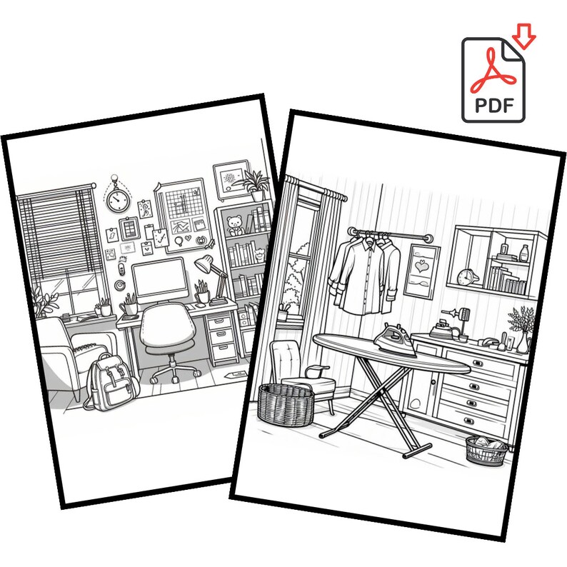 Pocket Room 25 Printable Painting Pages, Creative and Vibrant Coloring ...