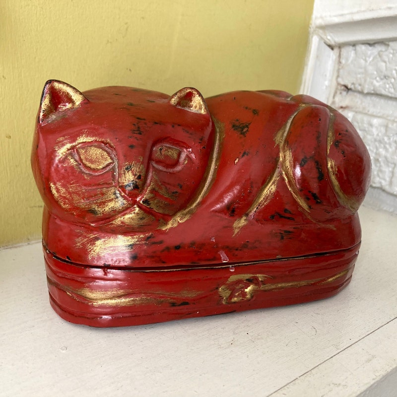 Cat Trinket Box - Etsy
