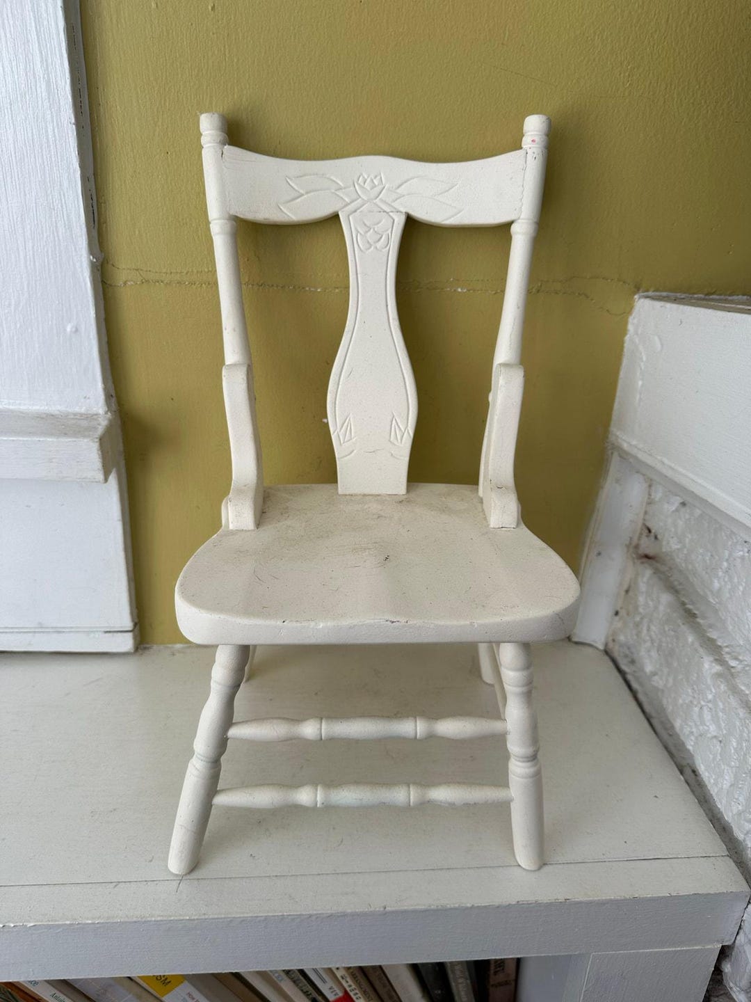 Small Fiddleback Shaker Style Chair Small Antique Doll Prop Plant Stand ...