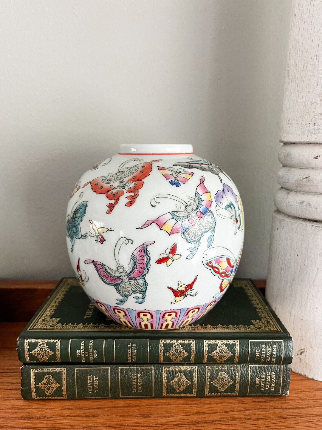 Vintage Chinese Qi Ling Butterfly Ginger Jar Vase - Etsy