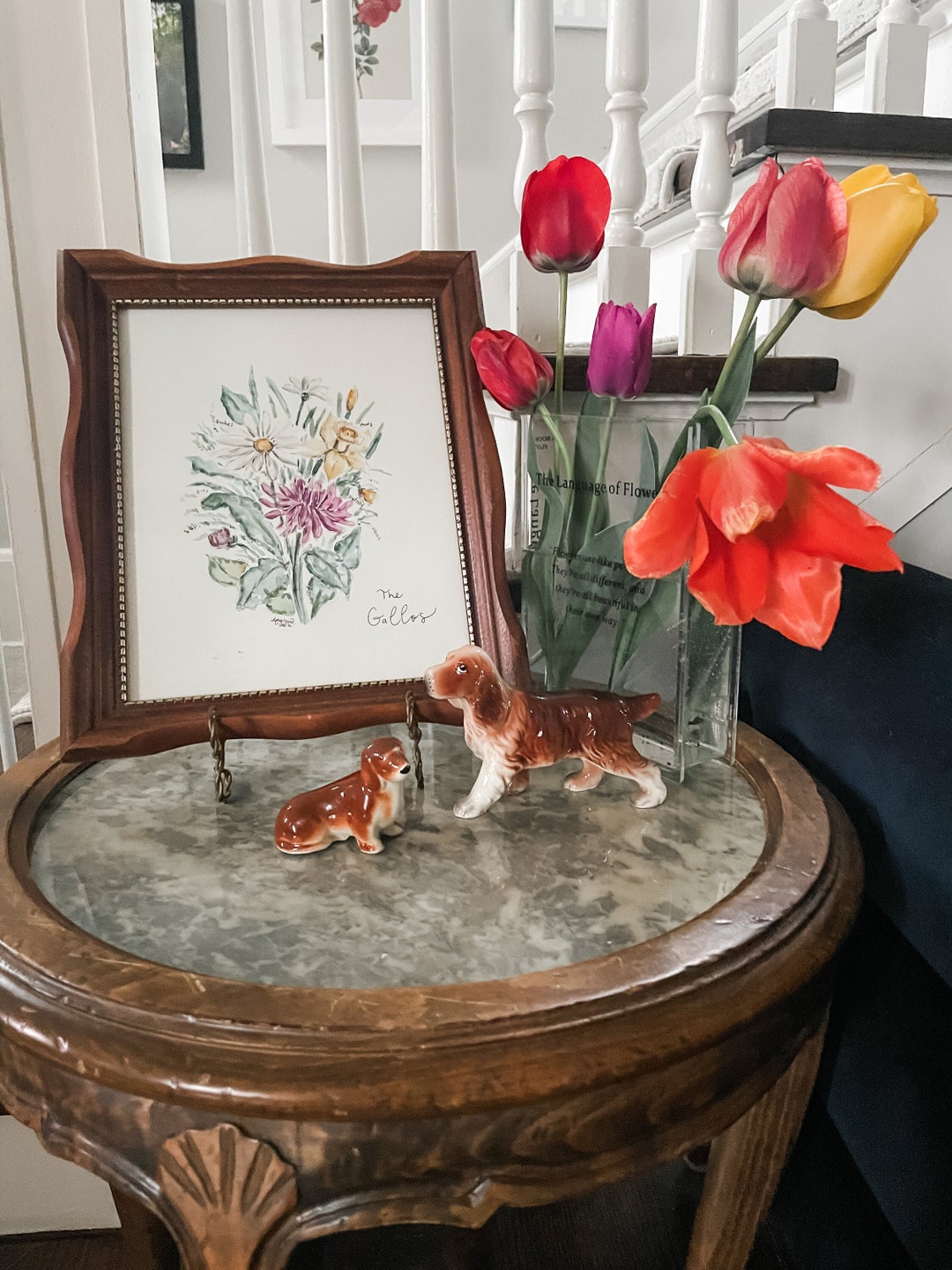 Dog Figurine, Irish Setter Springer Spaniel, Glazed Ceramic, Made in ...