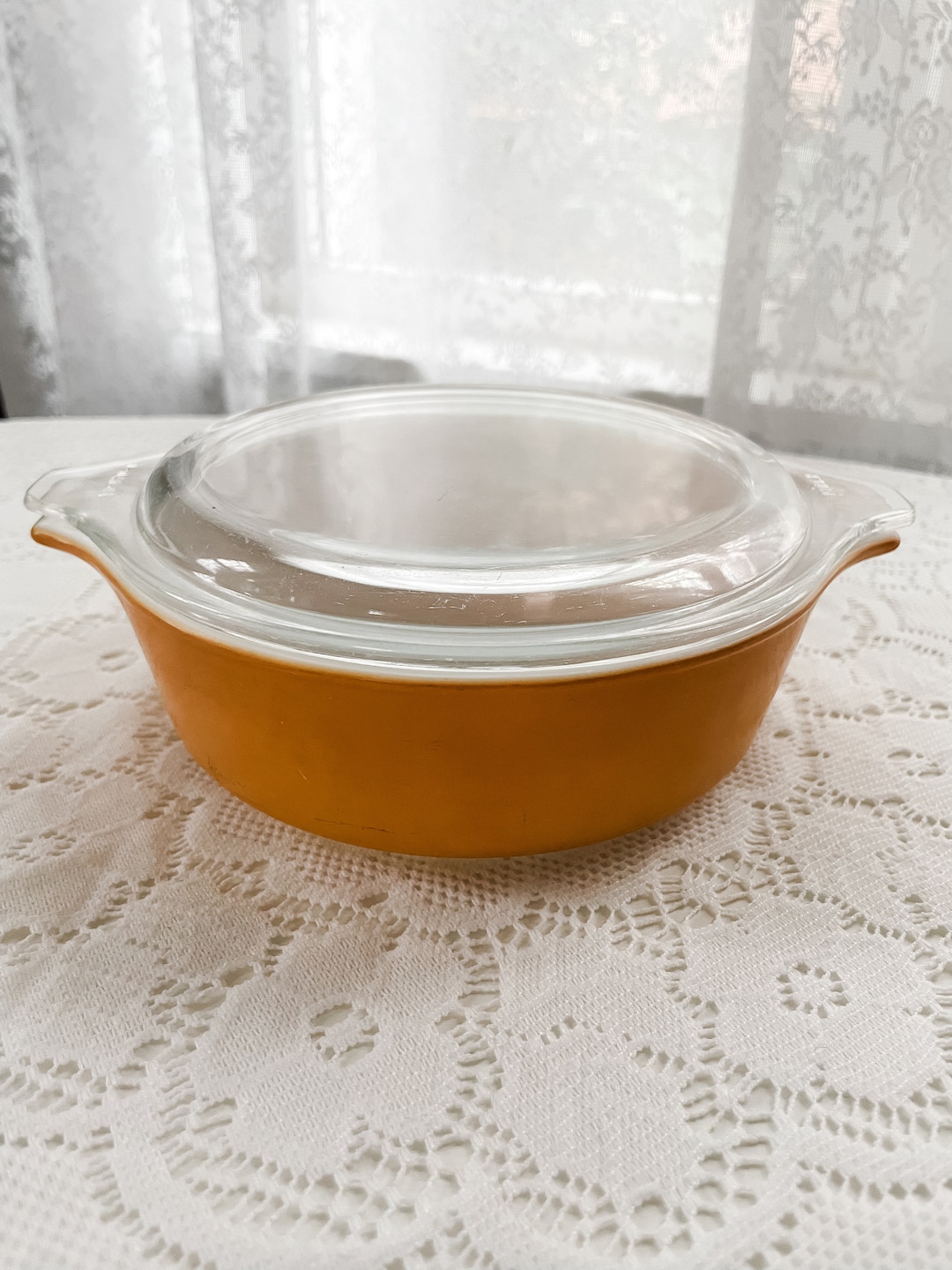PYREX Old Orchard Marigold Yellow Solid Color Casserole W/lid, - Etsy