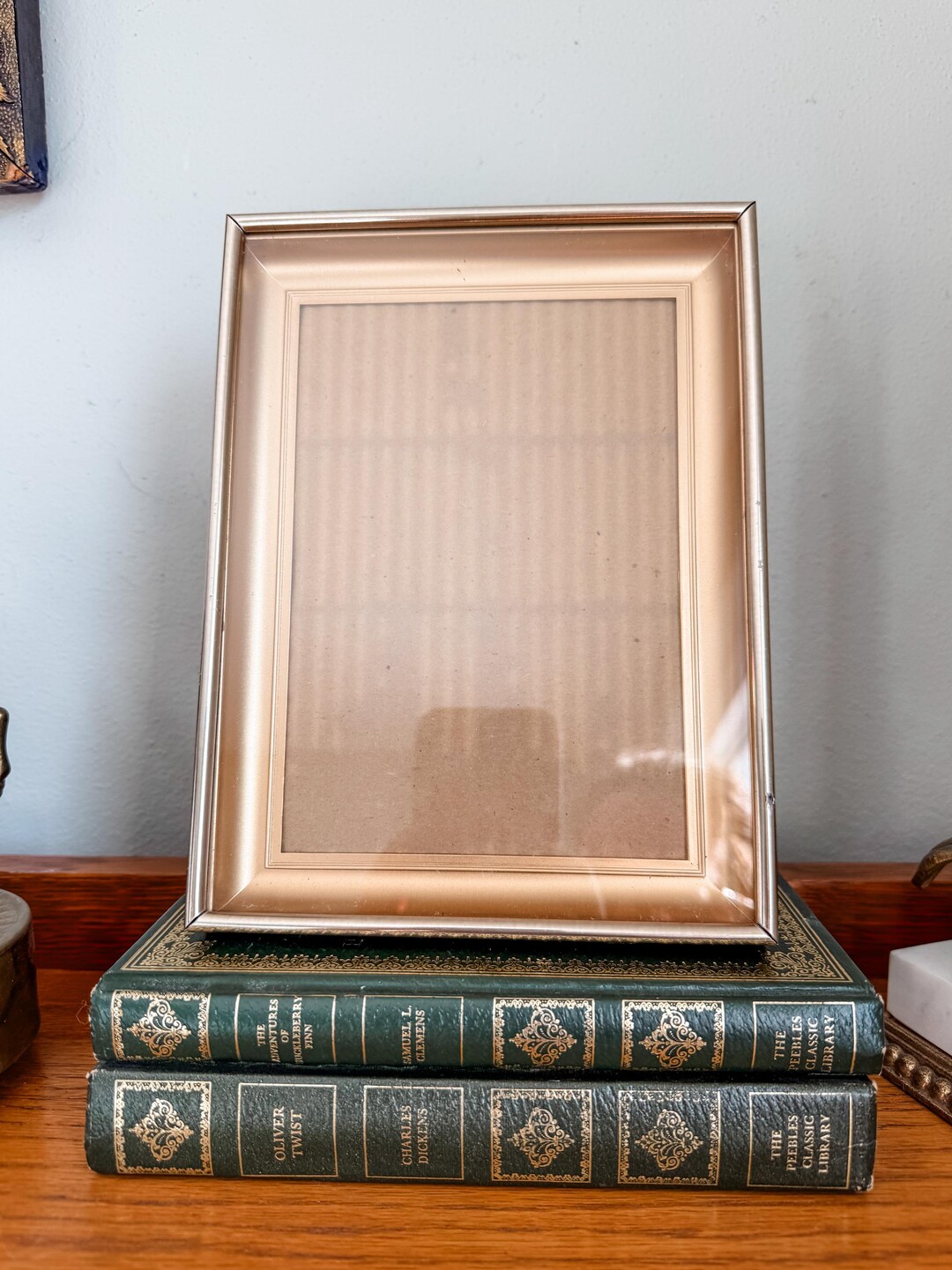 Vintage Brass Gold Metal Shadow Box Picture Frame With Rectangular Mat ...