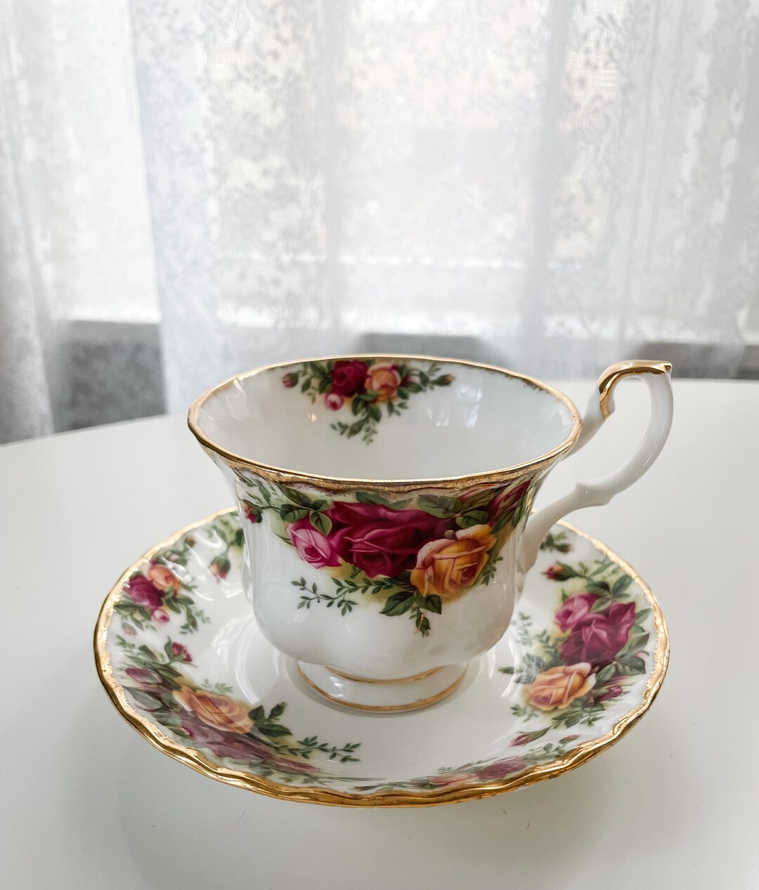 Royal Albert England Bone China, Old Country Roses Tea Cup and Saucer ...