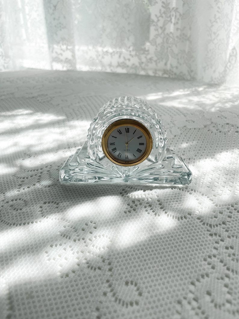 Vintage Crystal Mantel Clock - Etsy