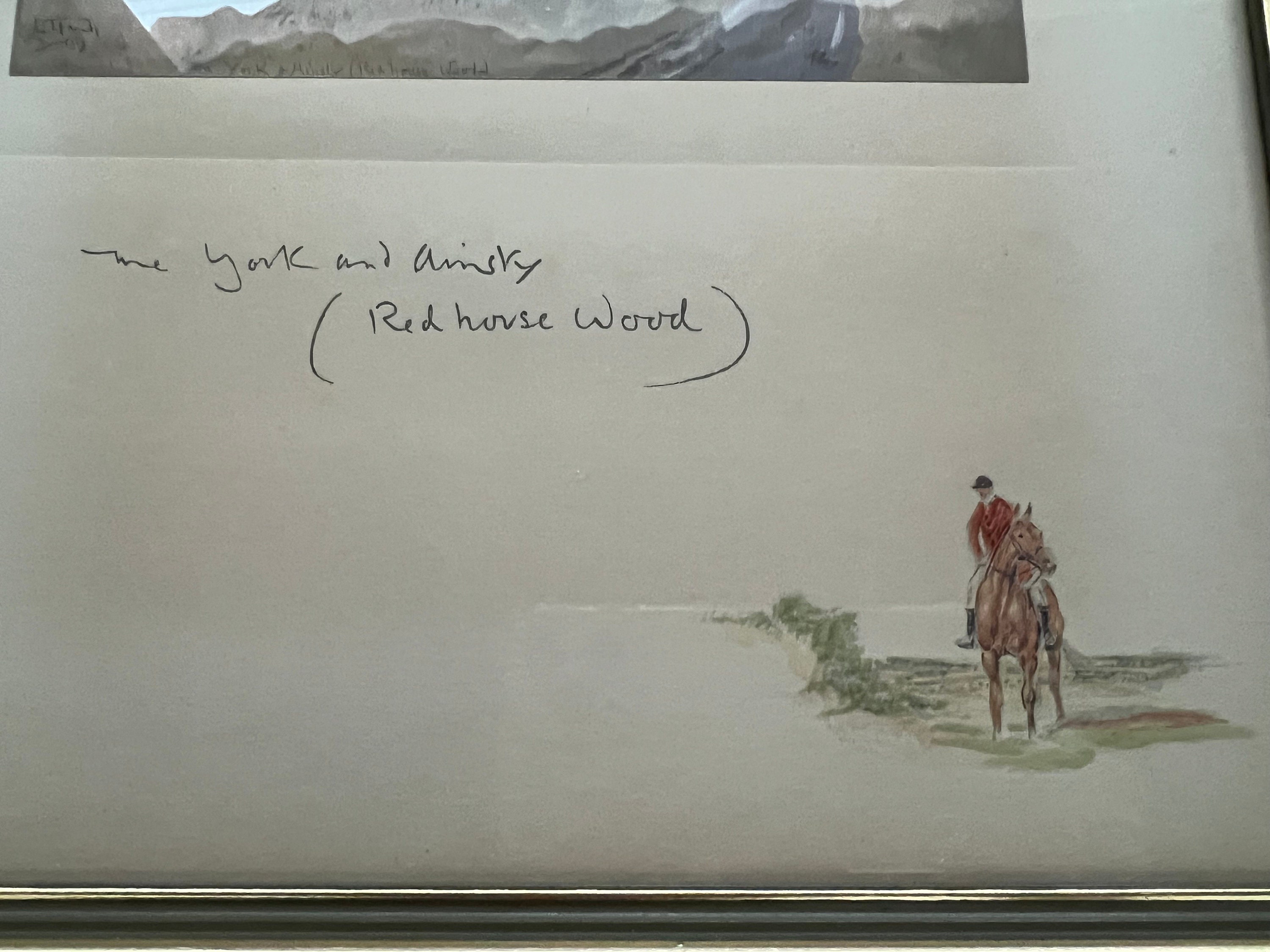 Lionel Edwards 1920s Fox Hunt Print, the York and Ainsty redhouse Wood ...