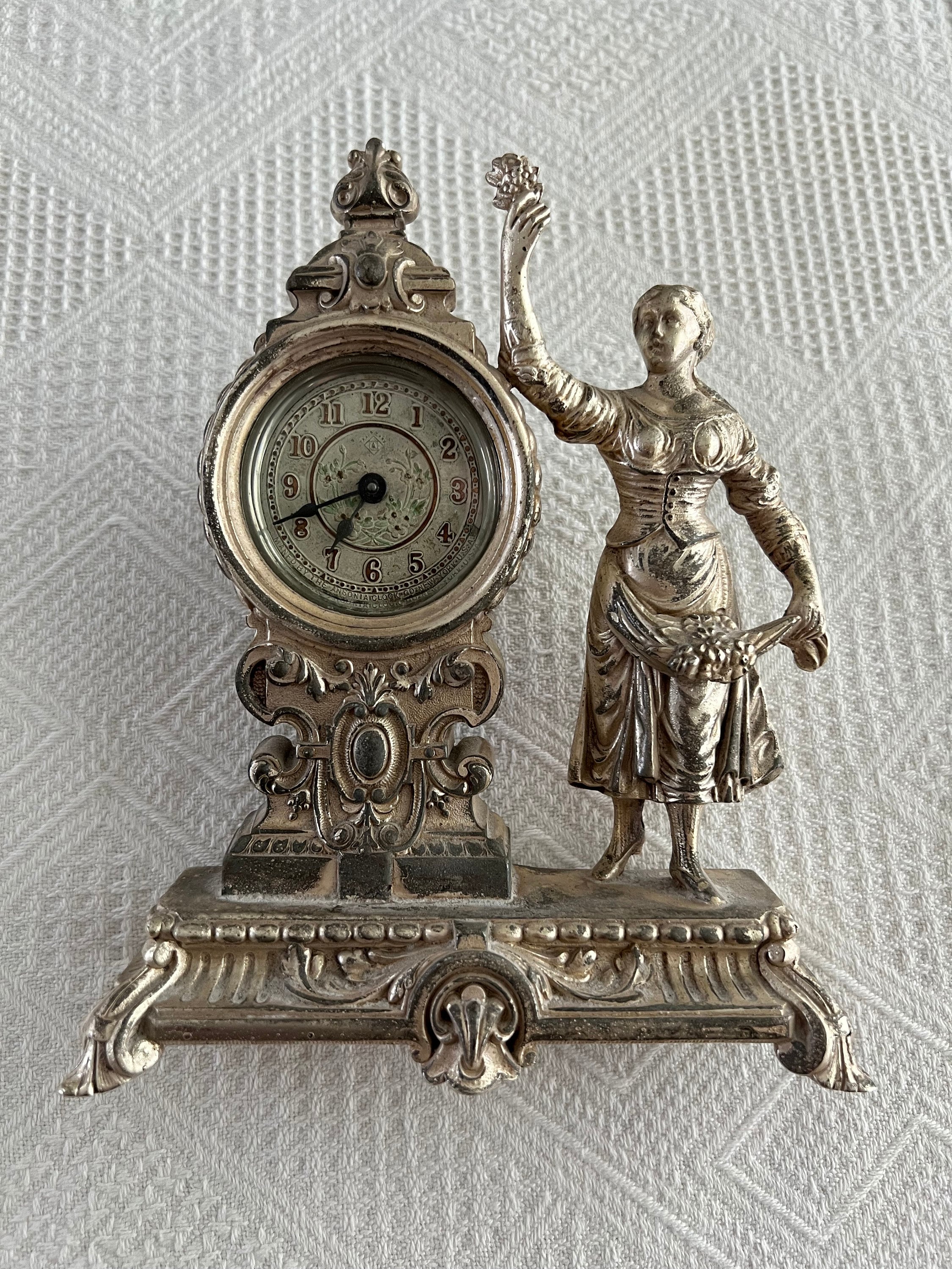 Antique Ansonia Figural Mantel Clock Circa Late 1800s - Etsy