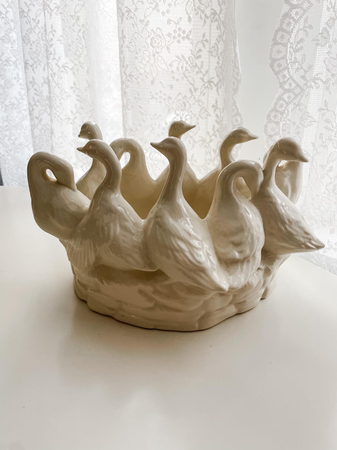 Vintage Ceramic Geese Duck Goose Centerpiece - Etsy