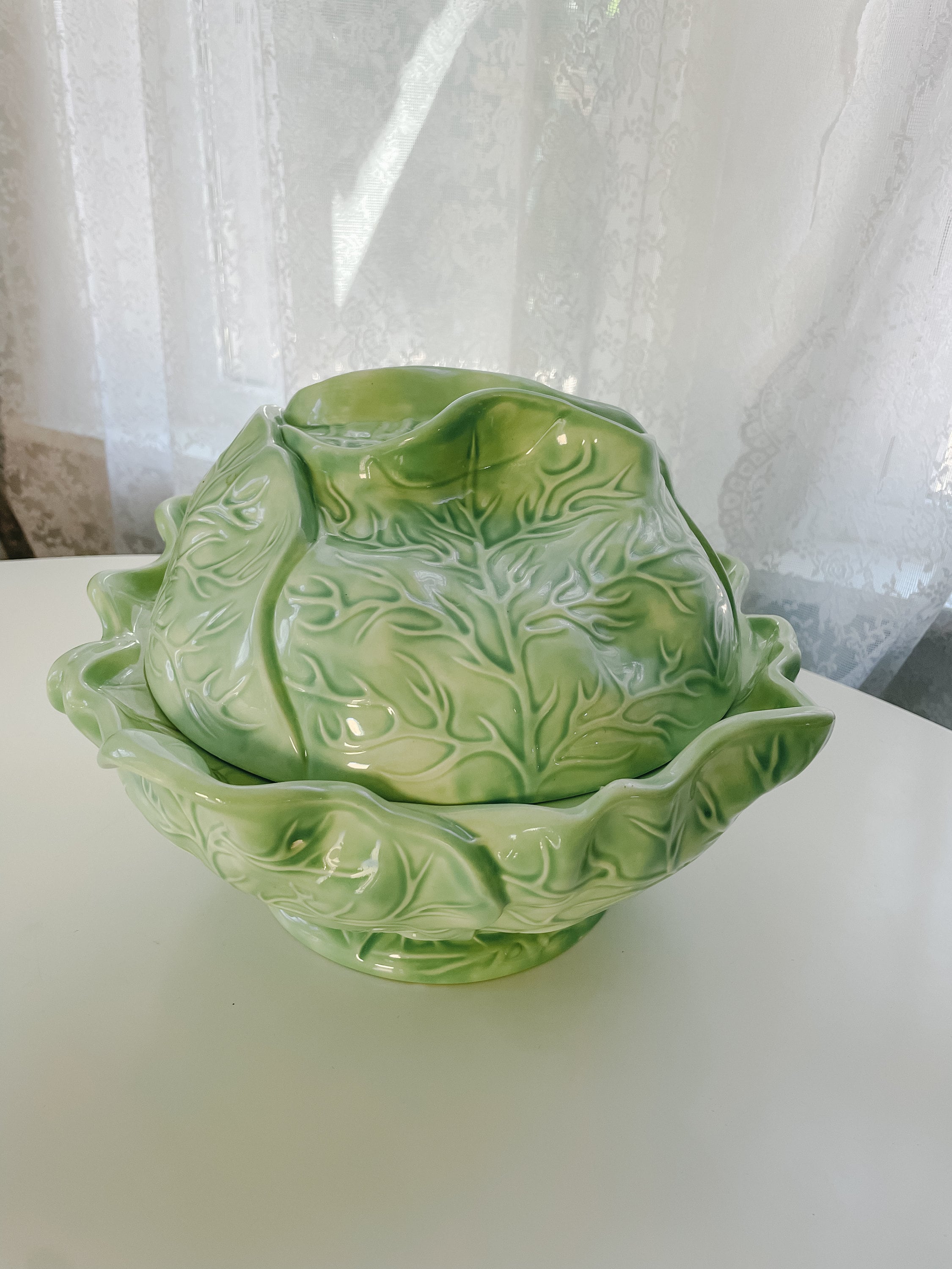 Vintage Holland Mold Large Cabbageware Bowl, Cabbage / Lettuce Shaped ...