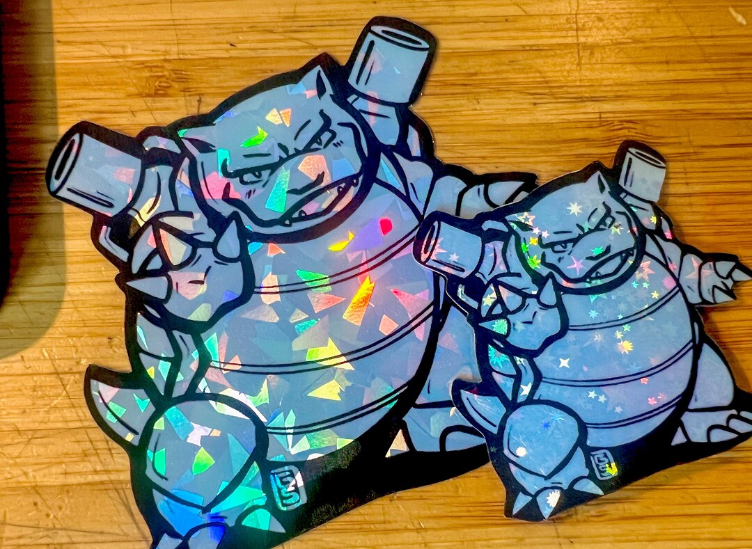 Blastoise Holographic Sticker 2 Pc - Etsy