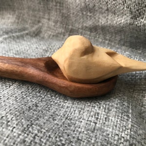 Nesting Bird in A Spoon Handmade Carved Whittled Wooden Birds Spoons ...