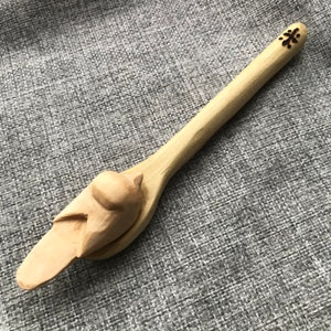Nesting Bird in A Spoon Handmade Carved Whittled Wooden Birds Spoons ...