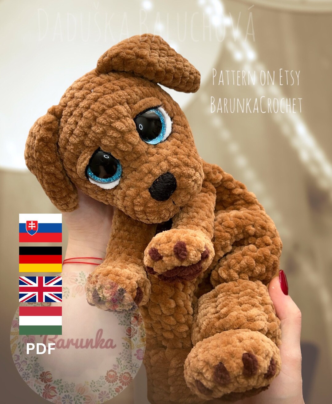 Crochet Puppy Lovey PATTERN PDF Crochet Puppy PATTERN Crochet Dog Lovey ...
