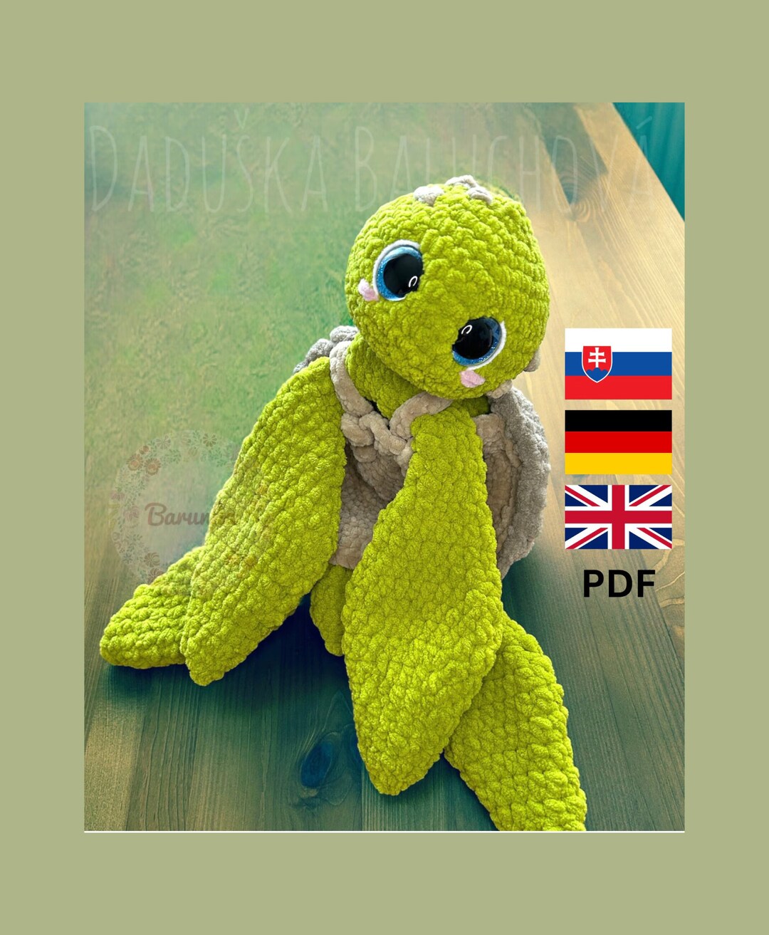 Crochet Turtle Pattern PDF - Crochet Soft Turtle Tutorial - Crochet ...