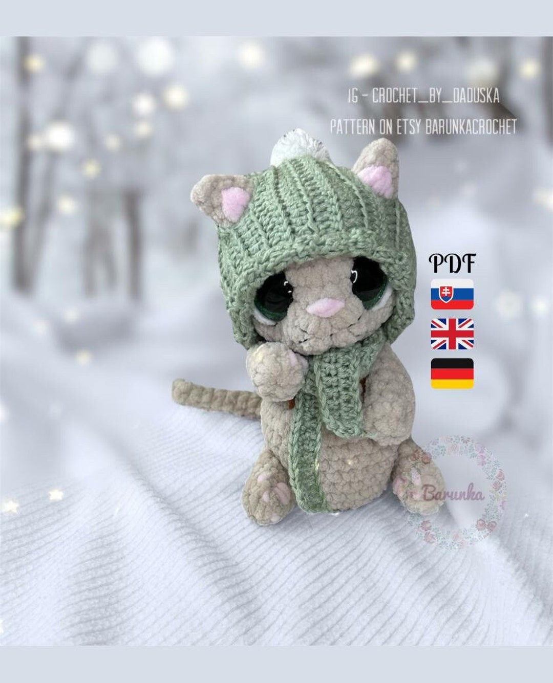 Crochet Mini Kitten Pattern PDF - Crochet Mini Animals - Crochet ...