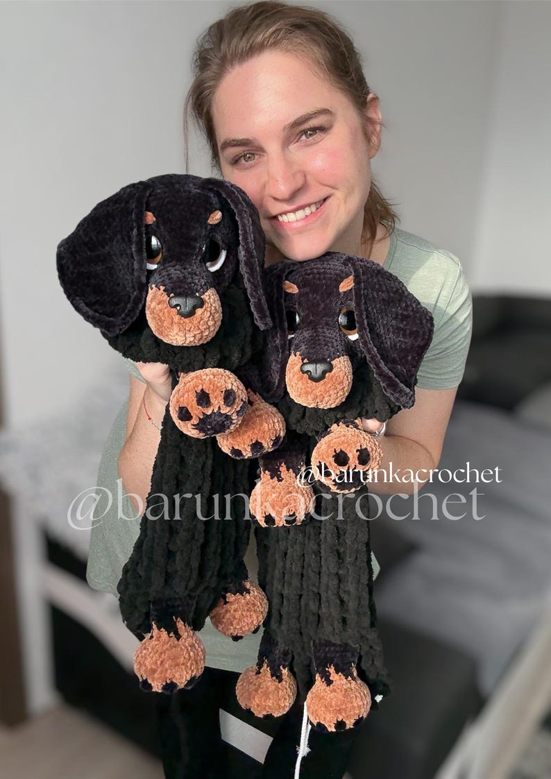 Dachshund Pajama Eater Crochet Pattern PDF | Amigurumi Dog Lovey ...