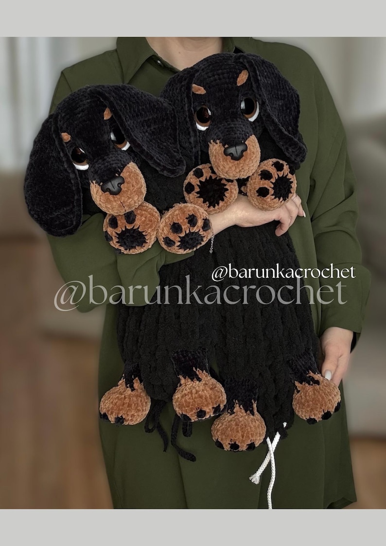 Dachshund Pajama Eater Crochet Pattern PDF | Amigurumi Dog Lovey ...