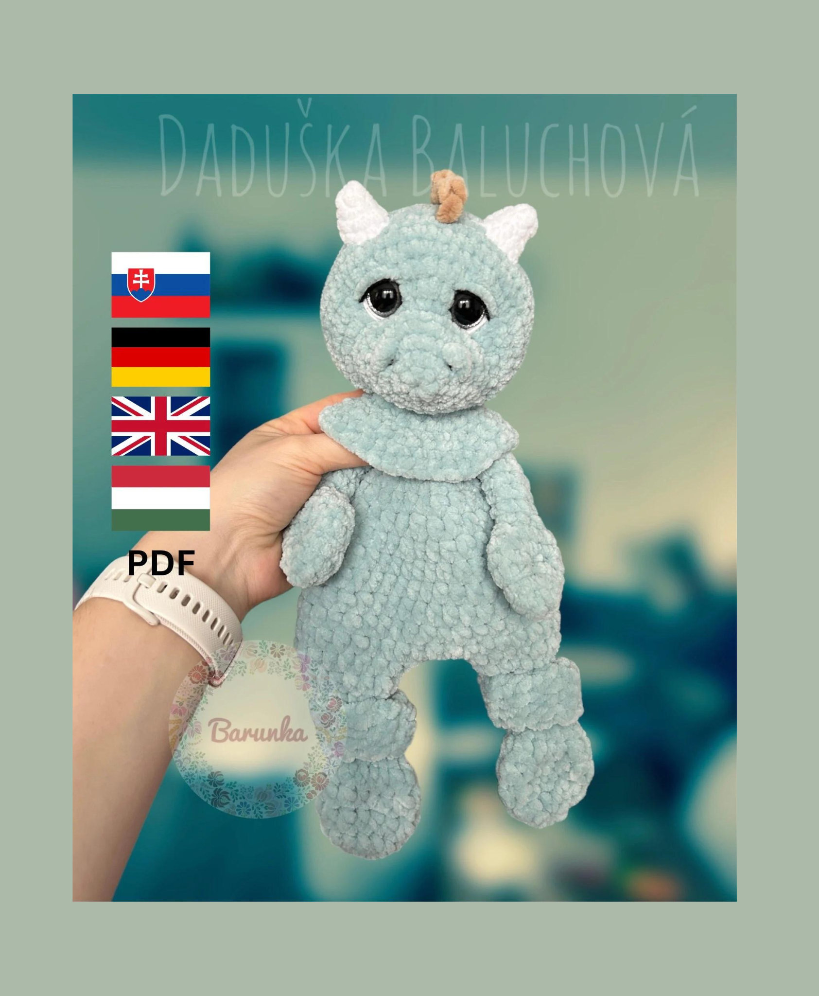 Crochet Dragon Pattern PDF Crochet Soft Cuddly Lovey Dragon Tutorial ...