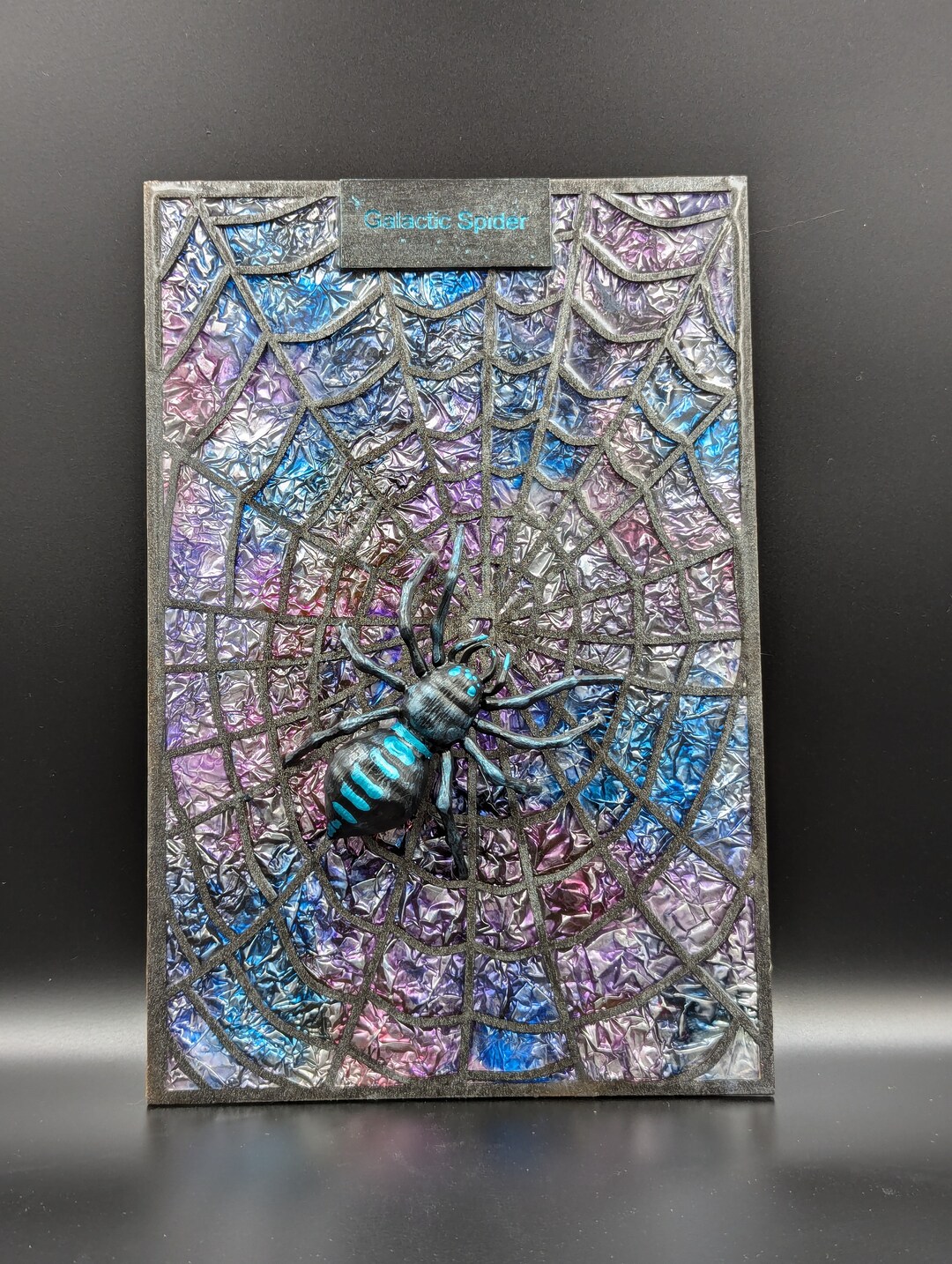 'galactic Spider' Relief Painting in Wood and Resin Metallic Spider Art ...