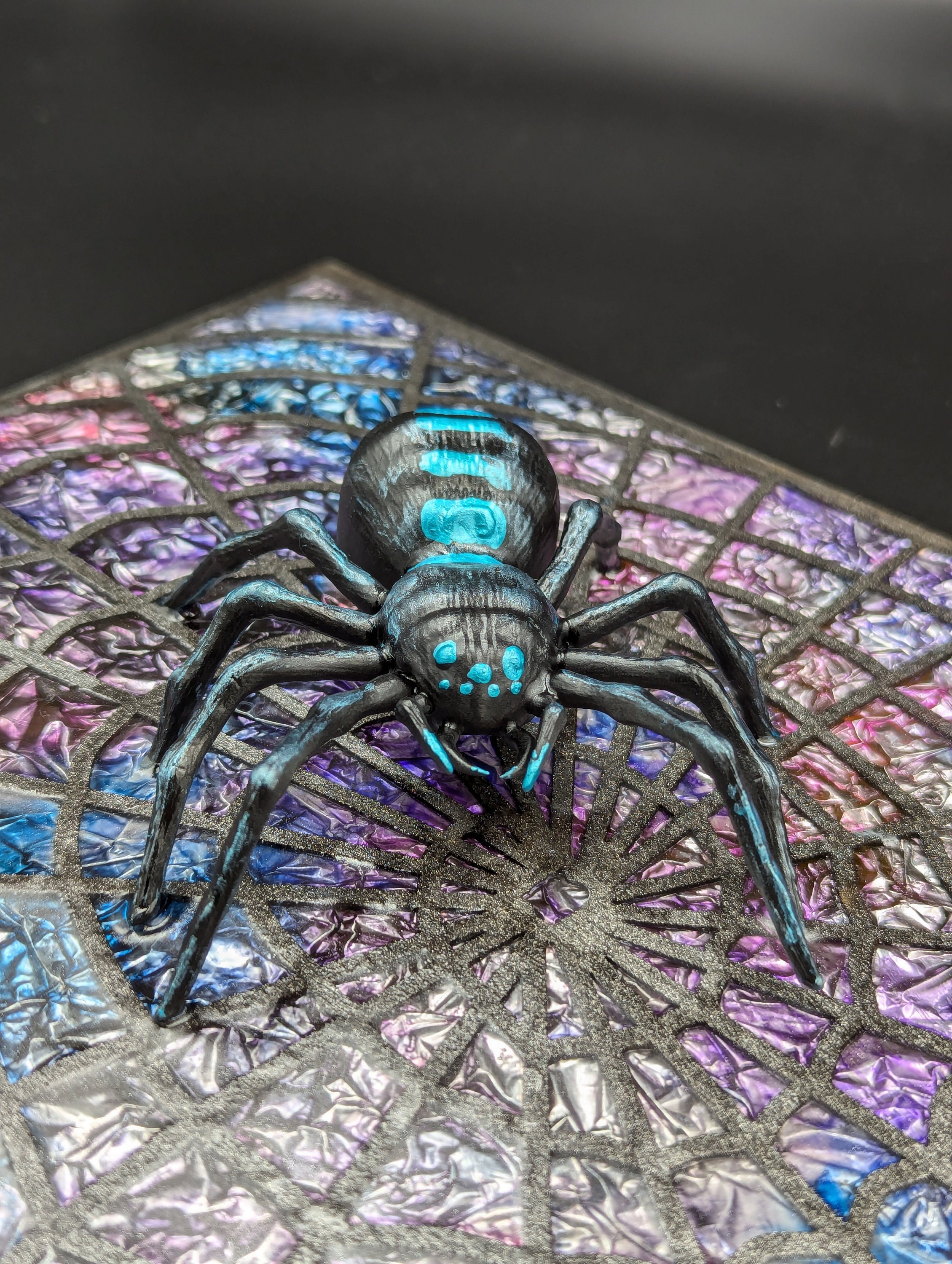 'galactic Spider' Relief Painting in Wood and Resin Metallic Spider Art ...