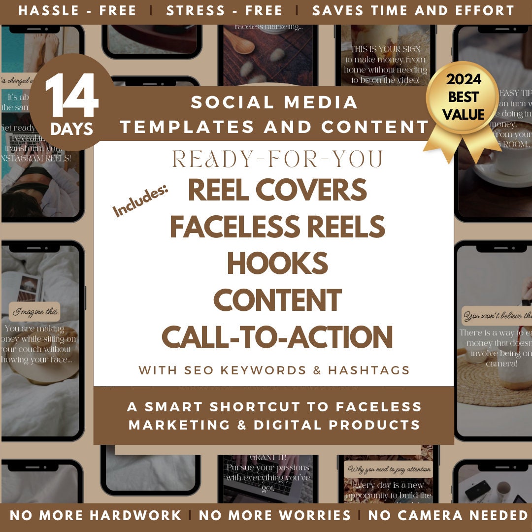 Faceless Reels Starter Pack With Done-for-you Content and Templates ...