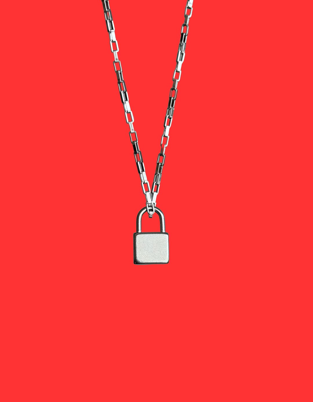 Silver Lock Necklace | Padlock Necklace | Stainless Steel Lock Necklace ...