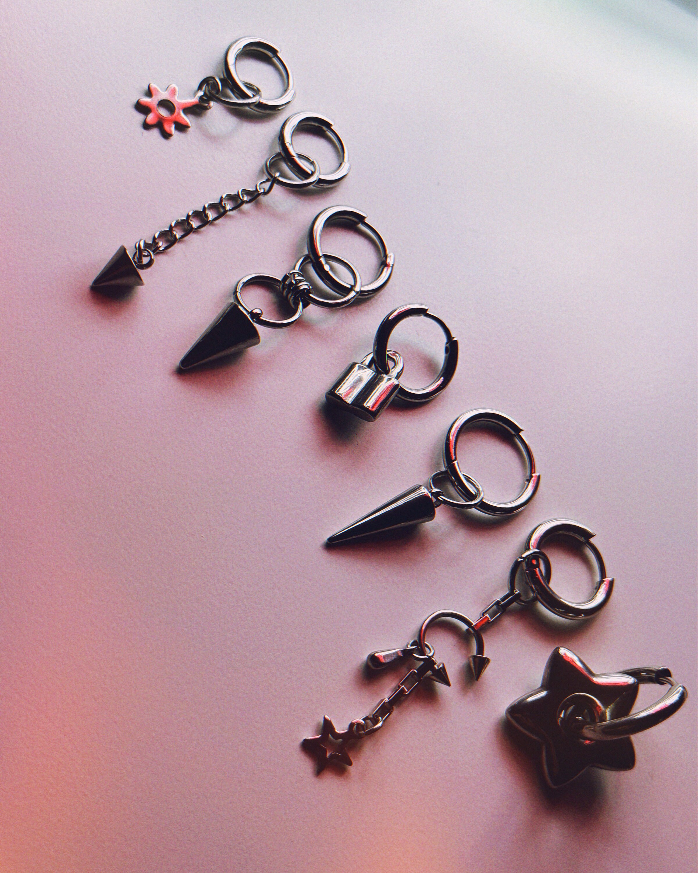 Spike Chain Earrings Mini Spike Earrings Stainless Steel Chain Earrings ...