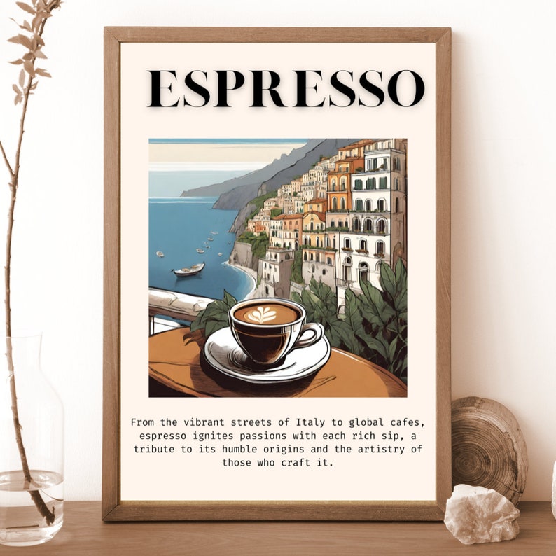Espresso Wall Art, Coffee Poster, Italian Espresso Print, Kitchen Decor ...